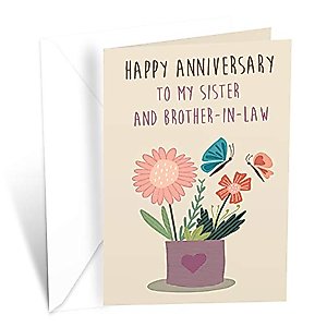 Prime Greetings Anniversary Card For Sister and Brother In Law