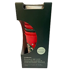 Starbucks Reusable Color Changing 6 Hot Cups - Limited Edition Holiday & Christmas Gift Hot Cups With Lids - 16 Ounces - (Pack of 6)