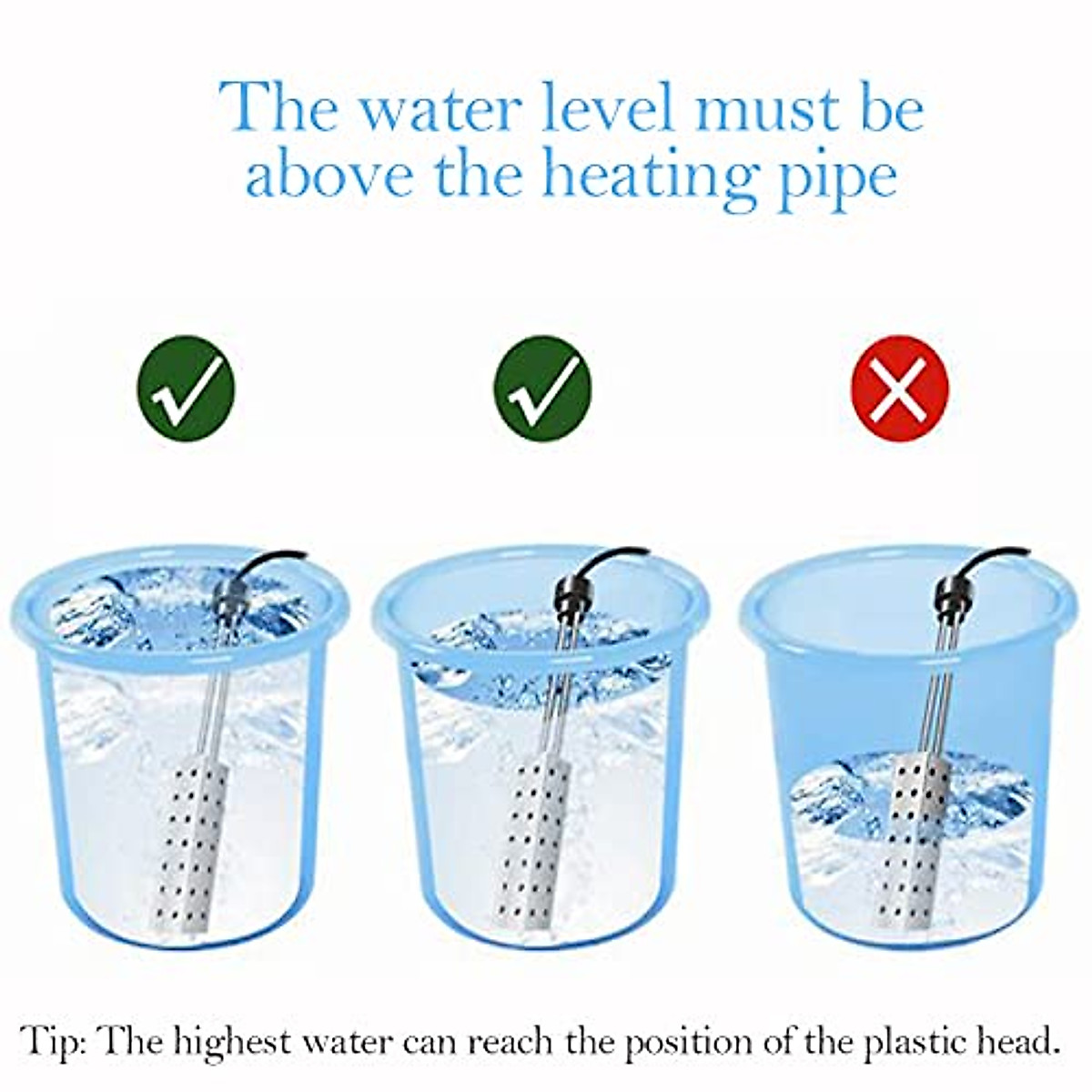 𝑼𝒑𝒈𝒓𝒂𝒅𝒆 1500W Electric Immersion Water Heater for Bathtub/Hot Tub/Inflatable Pool, Stainless Steel Submersible Bucket Heater with Temperature Controller, Rapid Heat 5 Gallons Water in Minutes