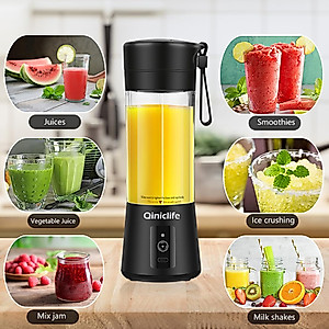 Portable Blender,Travel Blender,Personal Size Blender for Shakes and Smoothies with 6 Blades 20 Oz Mini Blender Cup with Travel Lid,Baby Food,Fruit Juice for Great Mixing (White)