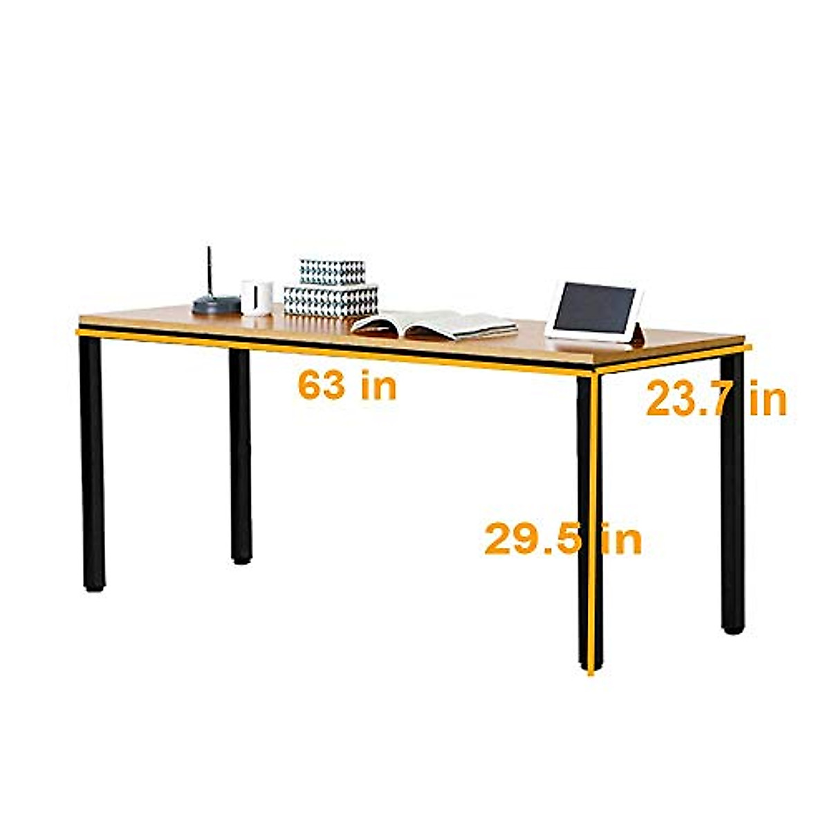 Need Computer Desk 63 inches Large Size Desk Gaming Desk Writing Desk with BIFMA Certification Workstation Office Desk,Teak Black AC3BB-160