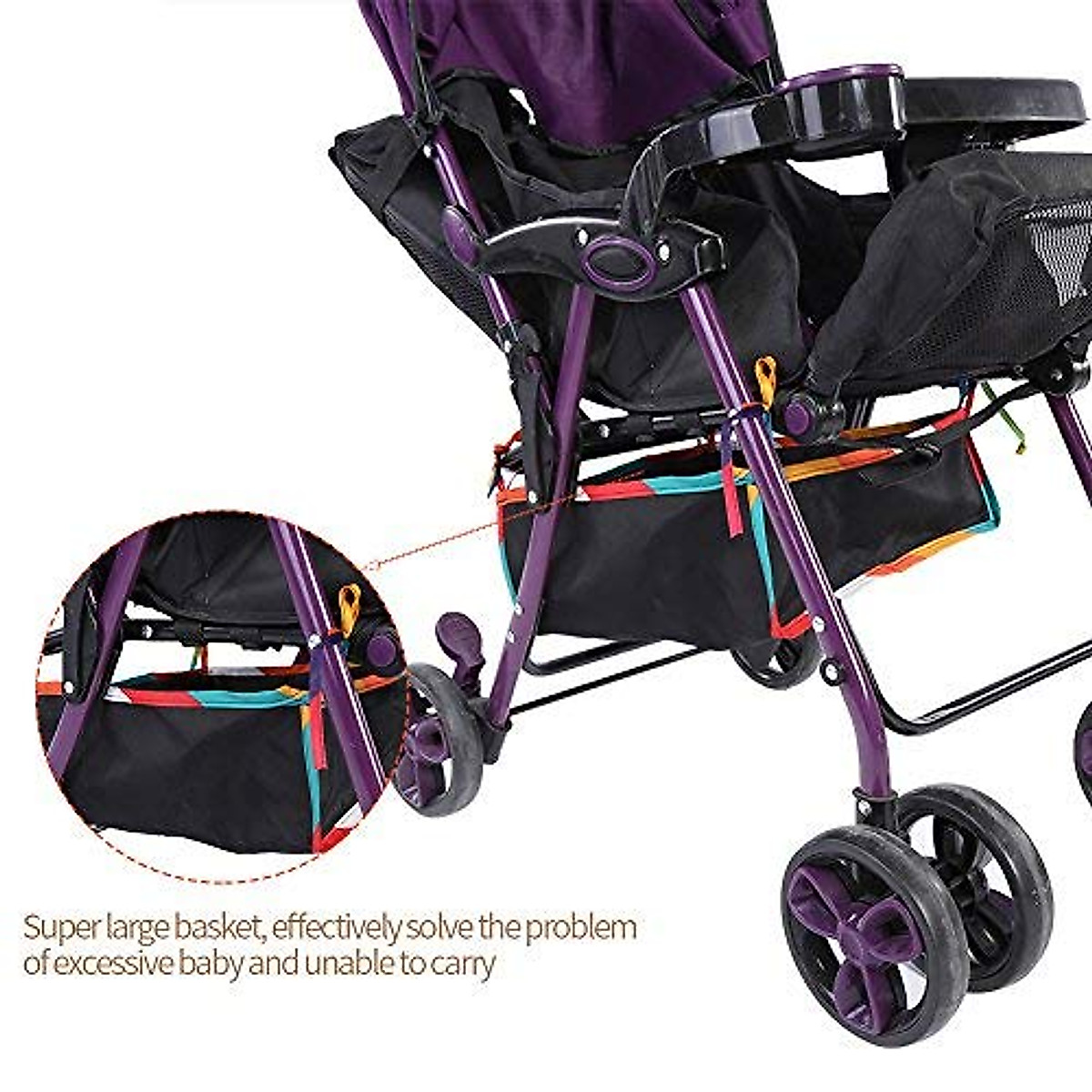 GLOGLOW (Pack of 2) Baby Stroller Pram Waterproof Bottom Basket Infant Pushchair Buggy Shopping Storage Case Organizer Bag Mesh Netting Accessories Organizer