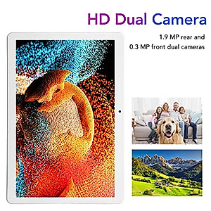 Pomya 10.1 Inch Tablet, HD Tablet, Dual SIM Dual Standby Tablet, 2GB RAM 32GB ROM IPS Screen Support GPS FM MIC Calendar Clock for Entertainment Work(1)