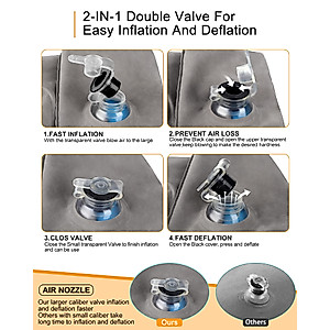 BLABOK Inflatable Foot Rest for Air Travel, Airplane Footrest Adjustable Height Travel Foot Pillow for Kids & Adults on Plane,Car,Train,Office (Grey)