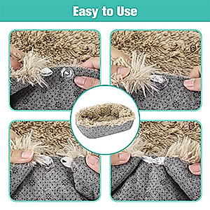 SCENEREAL Self-Warming Cat Bed Mat for Cats Small Dogs, Function 2 in 1 Soft Plush with Anti-Slip Bottom, Washable Pet Mat Autumn Winter Indoor Snooze Sleeping for Kittens Puppy Dog