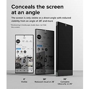 Ringke Privacy Dual Easy Wing [Anti-spy] Compatible with Samsung Galaxy S23 Ultra Privacy Screen Protector 5G, Self-Healing Properties Anti-Fingerprint Coating Film with Easy Application Kit
