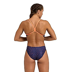 Arena Performance Fireworks Women's Swimsuit Challenge Back One Piece MaxLife Training Suit, Nespola/Navy Multi, US Size 32