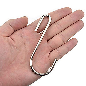 LQJ Pro Large S Hooks Anti-Rust Hang Iron Cast Pots and Pans from Wire Rack Shelf Narrow End Don't Come Off 7 Pack 3.7" Length Solid Metal Hang Tools Kitchenware Belt Handbag in Closet Pantry Garden