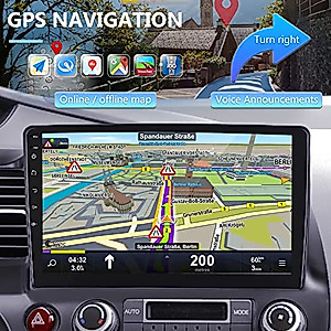 Android Car Stereo for Honda Civic 2006 2007 2008 2009 2010 2011 with WiFi GPS Navigation 10.1" HD Touchscreen Autoradio Support Mirror Link Backup Camera Microphone SWC