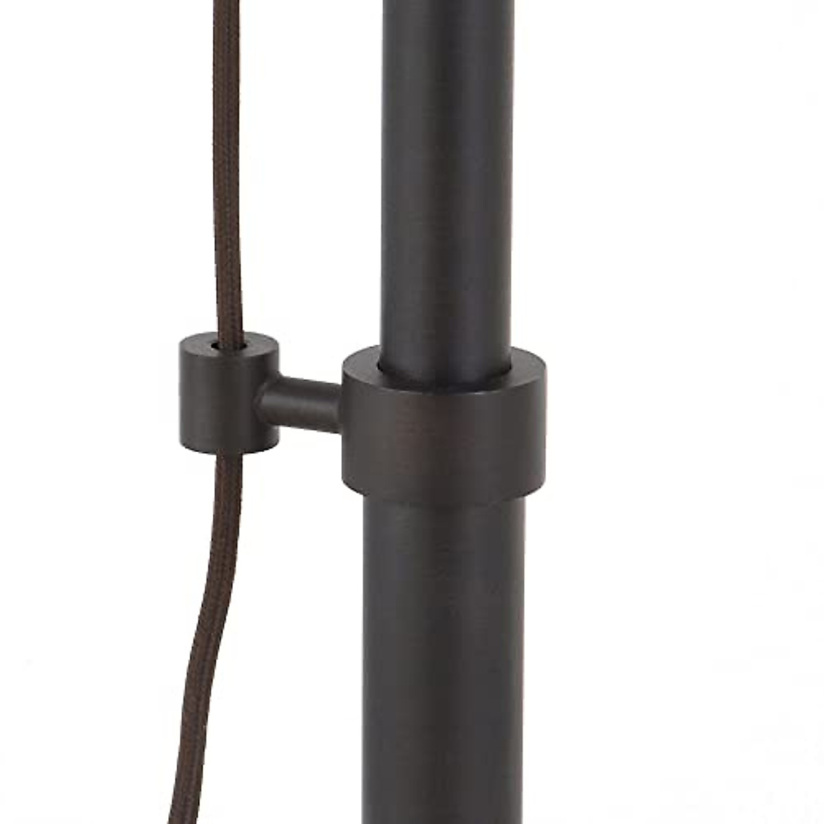 Henn&Hart 29" Tall Wide Brim/Pulley System Table Lamp with Metal Shade in Blackened Bronze/Blackened Bronze, Laptop Desk, Computer Desk, Home Office