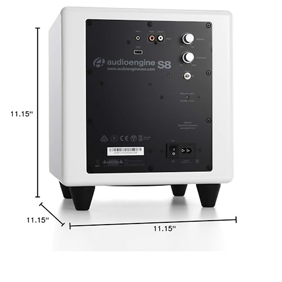 Audioengine S8 Powered Subwoofer Speaker - 250W 8-inch Home Woofer with Built-in Amplifier and Dual Audio Inputs for Home Audio