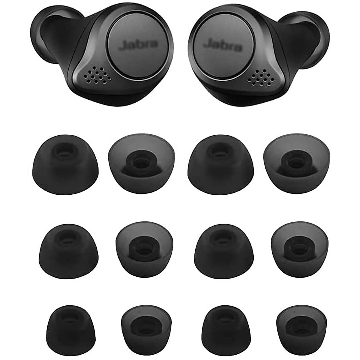 ALXCD Ear Tips Compatible with Jabra Elite 75t Headphone, 6 Pairs Replacement Silicone Tips, Compatible with Jabra Elite 75t/ 65t/ Active/ 7 Pro/ Elite 3/ Elite 4 S/M/L