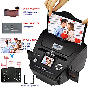 Digital Film & Photo Scanner, High Resolution 16MP Film Scanner with 2.4" LCD Screen, 4 in 1 Scanner Converts 35mm/135 Slides & Negatives Film, Photo, Name Card for Saving to Digital Files, Black