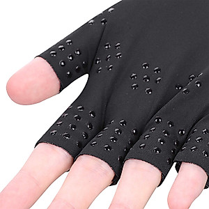ITODA Compression Wrist Brace Gloves Fingerless Night Sleep Hand Support Computer Typing Non-Slip Elastic Breathable Thumb Wrap for Sports, Gym, Weightlifting, Strain, Joint