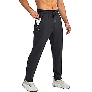G Gradual Men's Sweatpants with Zipper Pockets Tapered Joggers for Men Athletic Pants for Workout, Jogging, Running (Black, 3X-Large)