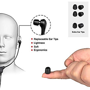 SIMOLIO Anti-Dropping Wired TV Earphone with Volume Control, Extra Long Cord Headphone with Mic for TV, PC, RCA & 3.5mm Cable Included, 14.9ft Extension Cable Earphone, Extra Soft Ear Tips, SM-901TV