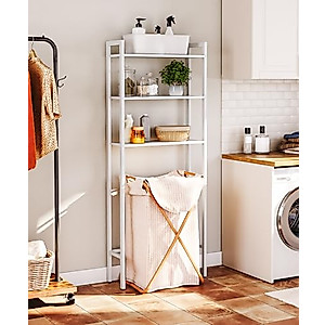 HOOBRO Over The Toilet Storage, 3-Tier Modern Bathroom Organizer, Bathroom Space Saver with Multi-Functional Shelves, Toilet Storage Rack, Easy to Assembly, White WT41TS01