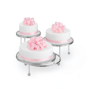 Wilton Cakes 'N More 3-Tier Cupcake and Cake Stand Display, Silver