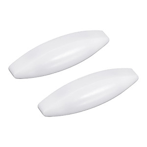 MECCANIXITY Magnetic Stirrer Mixer Stir Bar Rod 60mm(2.36") x18mm Olive Shape Coating Magnet White for Laboratory 2Pcs