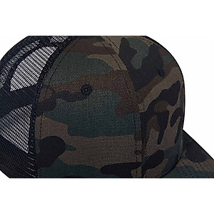 CNUSER Camouflage Trucker Hat Fashion Mesh Army Mens Women Flat Bill Snapback Hats - The Great Outdoors Adjustable Baseball Cap
