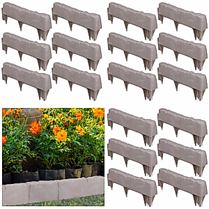 Geetery 20 Pcs Landscape Edging Border Natural Rock Stone Edging Water Resistant Landscape Design Border Decorative Flower Bed Edging for Patios, Gardening, and Landscaping