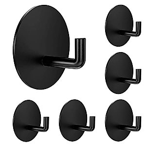 Sticky Hooks Hooks for Hanging Wall Hanger Adhesive Hooks Heavy Duty Stick on Wall Hooks Towel Hooks Door Hooks Black