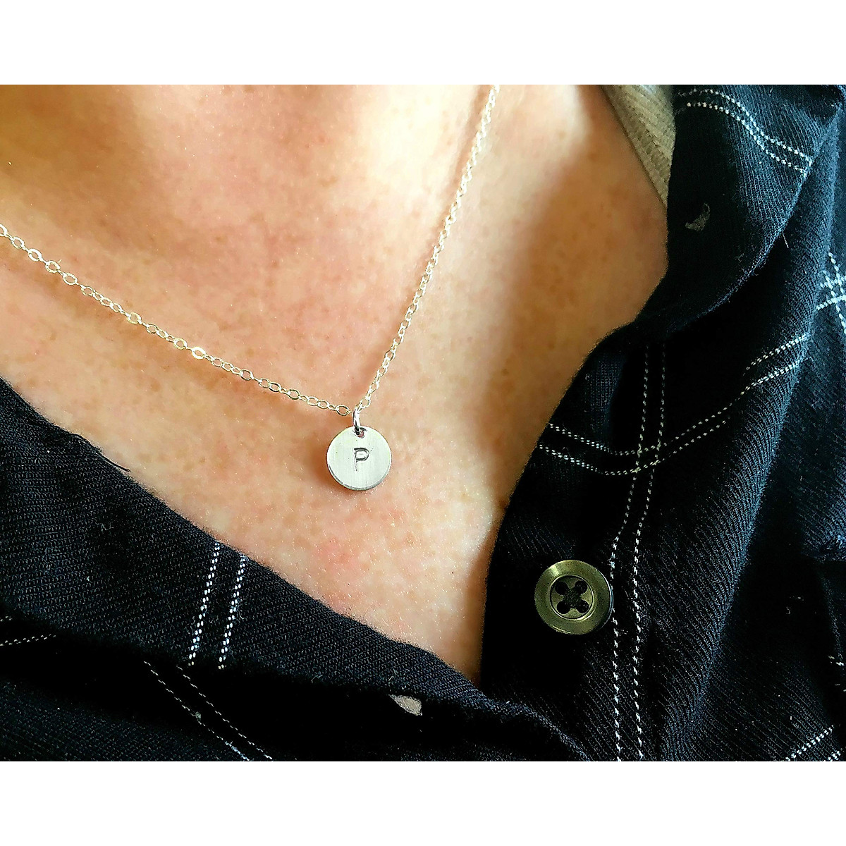 EFYTAL Extra Initial or Symbol, Small 10mm Sterling Silver or Gold Filled Charm, Add Custom Initial to Any Necklace, Tiny Add-On Charms, No Chain Included