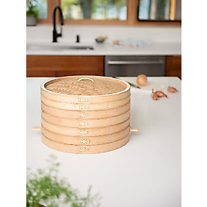 Bamboo Harvest Storage Basket, Stackable with Lid