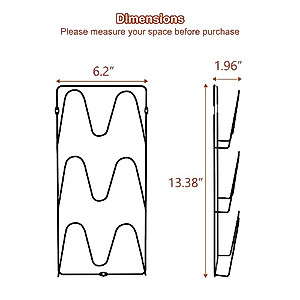 SGOOOD 2 Pack Pot Lid Organizer Rack - 3 Tier Pot Lids Holder No Drilling Adhesive Wall Mounted Lid Rack for Kitchen Cabinet Door Mounted Pot and Pan Covers Holder Rack, Black