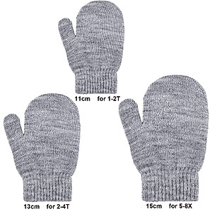 URATOT 6 Pairs Toddler Knitted Mittens Magic Stretch Gloves Winter Warm Knitted Soft Baby Mittens