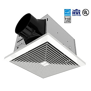 BV Bathroom Fan Ultra-Quiet Bathroom Ventilation & Exhaust Fan,110 CFM 1.2 Sones Ceiling Fan Residential Remodel Extractor, 4 Inch Duct Collar, Easy to Install & Replace (No Attic Access Required)