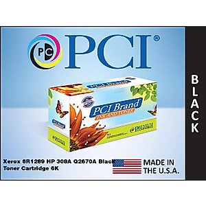 Premium PCI Brand Remanufactured Toner Cartridge Replacement for Xerox 6R1289 Replaces HP 308A Q2670A Black Toner Cartridge 6K Yield