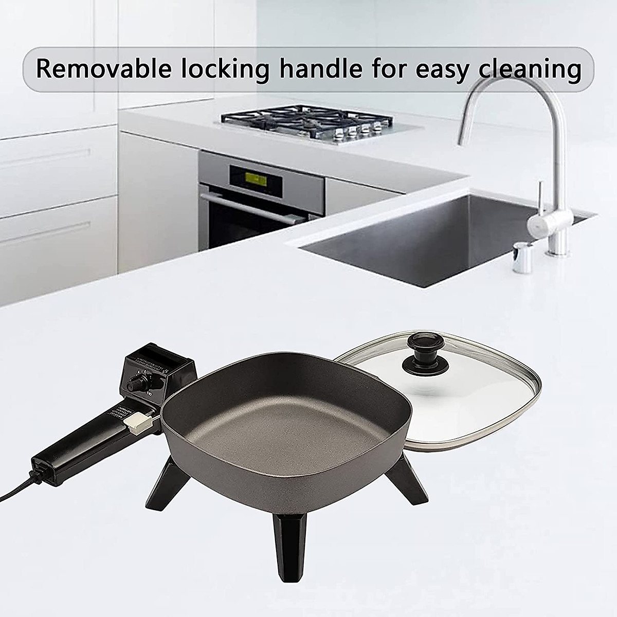 6-inch Small Electric Skillet - with glass lid - Serves 1 to 2 People