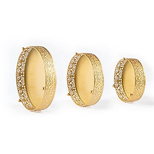 Cake Stands Set Round Cupcake Stand Christmas Decorations for Dessert Table Wedding Birthday Party 3Pc Gold Metal