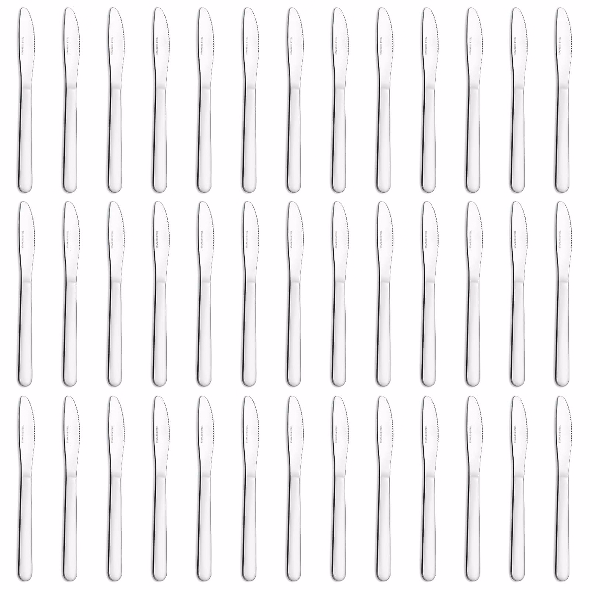 Funnydin 36 Pieces Dinner Knives Set, 8.1 Inches Table Knives Set, Durable Butter Knife, Food Grade Stainless Steel Dinner Knife, Cost-effective Knives Silverware - Mirror Polished, Dishwasher Safe