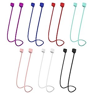 ZOMTOP Magnetic Anti-Lost Straps for AirPods, Soft Silicone Sport Earphones Anti-Lost Strap, Colorful Wire Cable Connector for Apple Airpods Wireless Bluetooth Earphones (6 Pack)