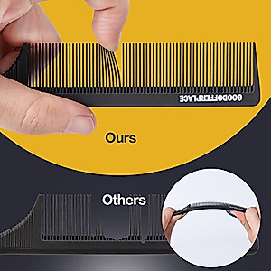 Goodofferplace 4PCS Hair Rat Tail Combs Carbon Parting Rattail Combs Teasing Fine Tooth Comb Metal Hair Pick Detangling Combs Set for Women,Girls for Curly,Braiding,Styling Hair(Black)