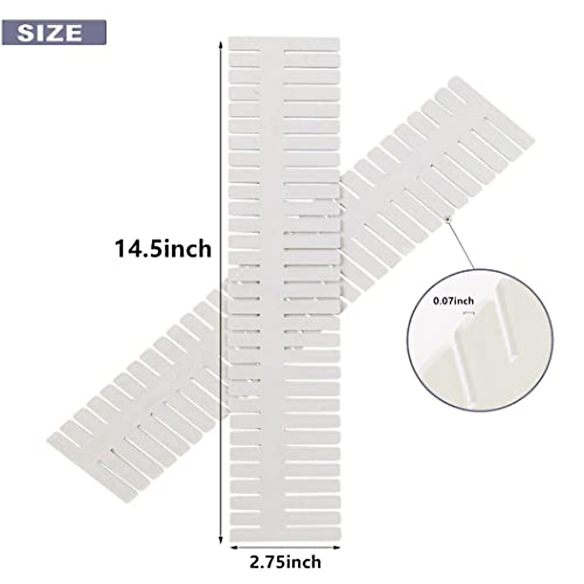 KITment 44Pcs Drawer Dividers with Fixing Buckle, Adjustable Drawer Organizer Storage Separator for Clothes, Cutlery, Socks, Underwear, Makeup, Dresser, Kitchen, Bedroom, Office, Bathroom, 14.5*2.75in