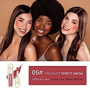 Liquid Blush,Soft Cream Face Blush,Natural Matte Finish Looking, Dewy Cheek Tint, Moisturizing Lightweight Blendable Feel（5#）
