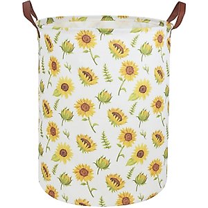 Sanjiaofen Girls Laundry Hamper,Sunflower Laundry Basket Collapsible Girls Storage Baskets for Home Decor,Office,Toy Organizer,(Sunflower)