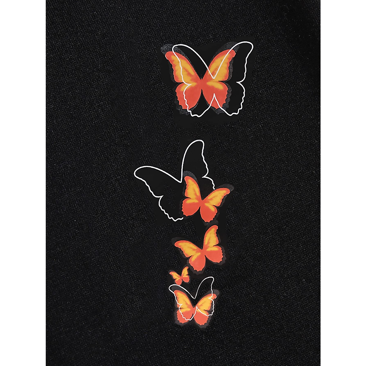 SOLY HUX Women's Butterfly Print Drawstring High Waisted Sweatpants Joggers Pants Black S