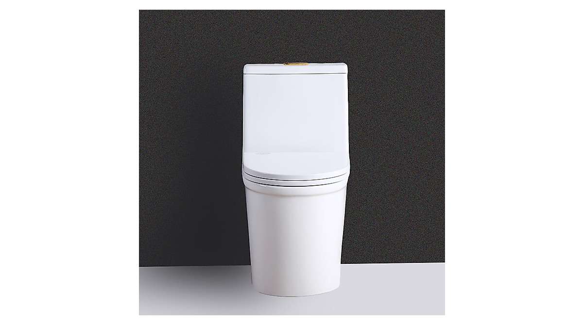WinZo 23-inch Small Toilet One Piece with Golden Push Button Modern ...