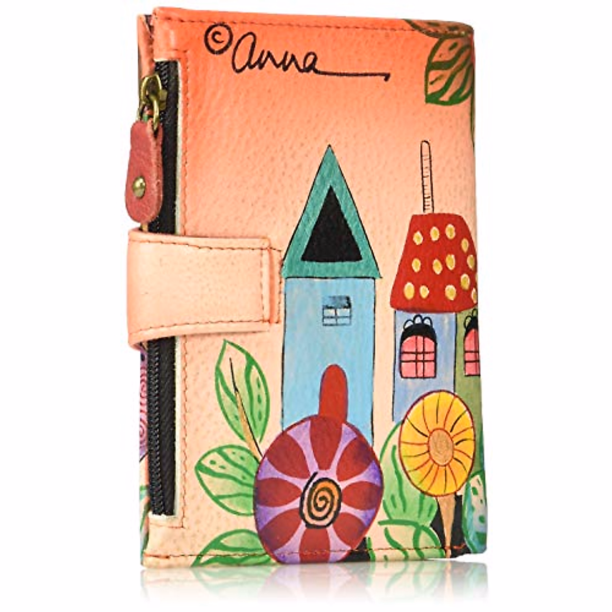 Anna by Anuschka Women's Hand Painted Genuine Leather Ladies Wallet - Village Of Dreams