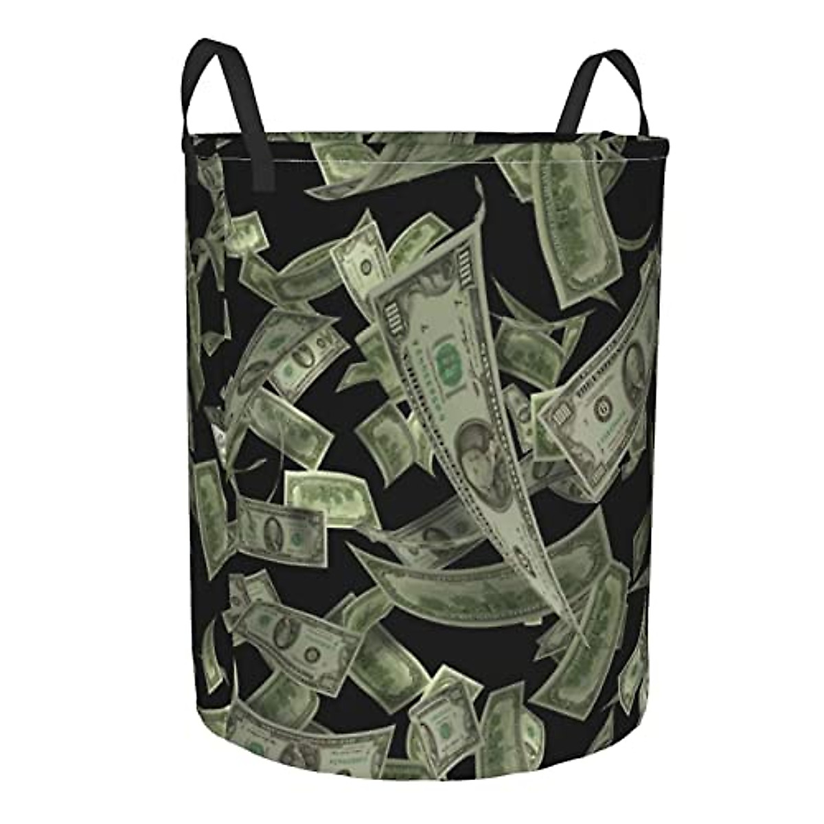 Dollar Sign Money Circular Laundry Hamper Print Hamper Freestanding Laundry Basket Collapsible Laundry Hamper 2 Sizes S/M