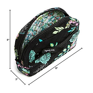 Vera Bradley Women's Cotton Medium Cosmetic Makeup Organizer Bag, Island Garden - Recycled Cotton, One Size