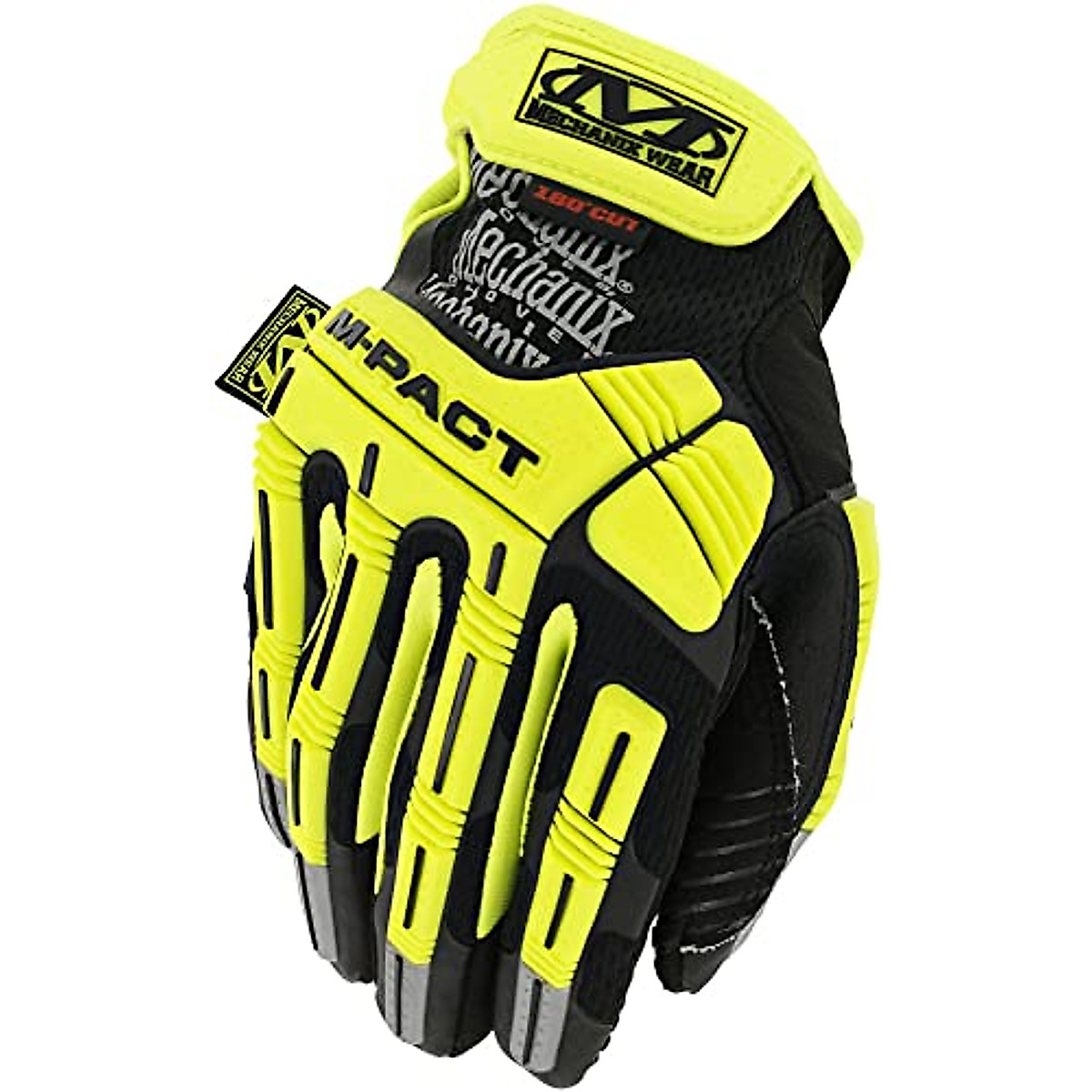 Mechanix Wear Size 8 M-Pact E5 Armortex And TrekDry And D3O Hi-Viz Cut Resistant Gloves, Fluorescent Yellow & Black, Small (SMP-C91-008)