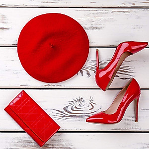 QUACOWW 4 Pieces 4 Colors Beret Hat French Style Elegant Trend Beanie Hats for Women and Girls