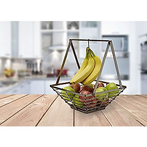 Gourmet Basics by Mikasa Rustic Basket with Banana Hook, One Size, Brass