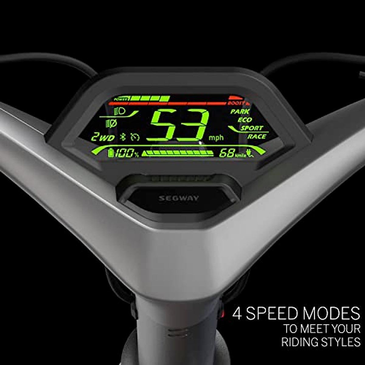 Segway SuperScooter GT2P Electric Scooter, Up to 55.9 Miles and 43.5 MPH, E Scooter Adults for Commuting w/t 11" Anti-Puncture Tubeless Tires, 2WD, Transparent Display, Suspension System