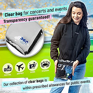 Clear Purses for Women Stadium Crossbody | Small Clear Bag Stadium Approved under 12x6x12 for Concert, Festival, Games Events